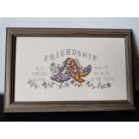 Hand Crafted | Accents | Vintage Handmade Framed Cross Stitch ...